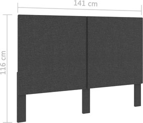 Čelo postele tmavě šedé textil 140 x 200 cm 287468