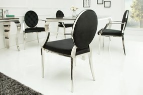 Moderní barokní židle w. Loketní opěrka černá / 37355