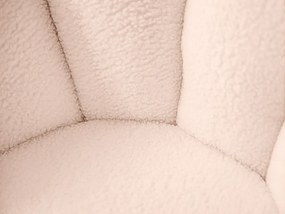 Otočné designové křeslo BLOOM s taburetem, světle růžová