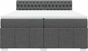 Box spring postel s matrací tmavě šedá 200x200 cm textil 3289483