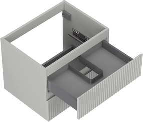 Mexen Rivel, koupelnová skříňka 60 cm, 2 zásuvky, drážkovaná, matná šedá, 91A20-06047-2-BFF62