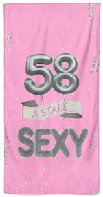 Osuška Stále sexy – růžová (věk: 58, Velikost osušky: 100x170cm)