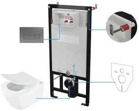 Deante WC set Anemon 6v1, podomítkový systém + toaleta -