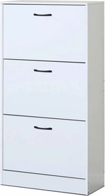 Výklopný botník se 3 přihrádkami COMPACT White, bílá, 3 patra