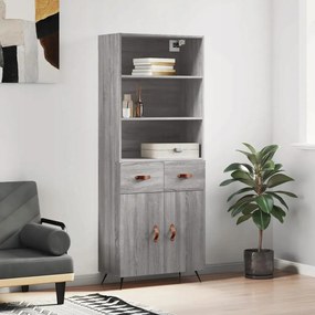 Fionshop 263888808 Skříň highboard šedá sonoma 69,5 x 34 x 180 cm kompozi