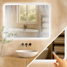 Koupelnové zrcadlo Jericho 60x80 bez Bluetooth – čiré sklo