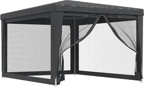 Party stan se 4 síťovanými bočnicemi antracitový 3 x 4 m HDPE 319234