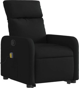 Zvedací masážní polohovací křeslo černé textil 3206710
