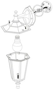 EGLO 22467 - Venkovní nástěnné svítidlo LATERNA 4 1xE27/60W černá