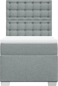 Box spring postel s matrací světle šedá 80 x 200 cm textil 3292629