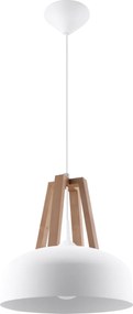 Sollux Lighting Závěsné svítidlo CASCO bílé/přírodní dřevo