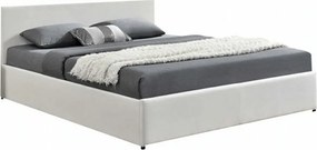 Tempo Kondela Čalouněná postel JADA NEW 160x200, s úložným prostorem a LED osvětlením, bílá