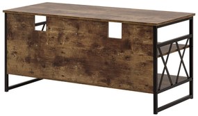 Televizní stolek z tmavého dřeva s černou, CARLISLE Beliani