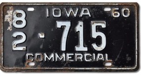 Americká SPZ Iowa 1960 Commercial 82-715
