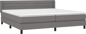 Box spring postel s matrací tmavě šedá 200x200 cm textil 3129818