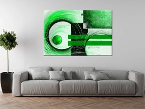 Gario Ručně malovaný obraz Zelené tvary Rozměry: 100 x 70 cm