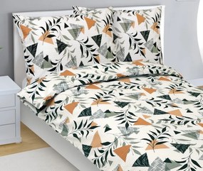 Bellatex Krepové povlečení Béžová,Oranžová 140x220 cm, 70x90 cm