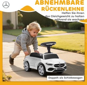 AIYAPLAY Dětské odrážedlo Mercedes-Benz C-Class s klaksonem, zvuky motoru, úložným prostorem, pro děti 18-36 měsíců, bílé