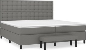 Box spring postel s matrací tmavě šedá 200x200 cm textil 3136942