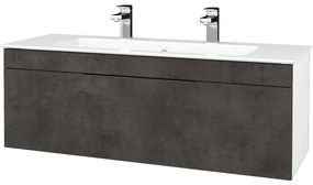 Dřevojas Koupelnová skříň ASTON SZZ 120 Varianta: N01 Bílá lesk / Úchytka T07 / D16 Beton tmavý