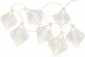 LED světýlka na baterky 1,5 m skleněné lampiony, čiré, IP20 do interiéru, 2× AA