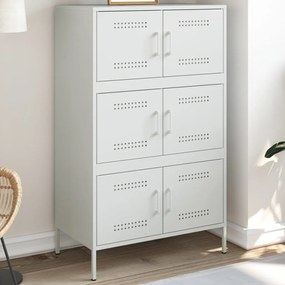 Skříň highboard bílá 68 x 39 x 113 cm ocel