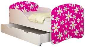 Dětská postel - Růžová sedmikráska 180x80 cm + šuplík