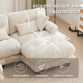 MODULÁRNÍ POHOVKA, ROHOVÁ POHOVKA, VELUROVÁ A ERGONOMICKÁ TKANINA, 5 MÍST