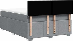 Box spring postel s matrací světle šedá 160 x 200 cm textil 3287126