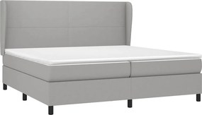 Box spring postel s matrací světle šedá 200 x 200 cm textil 3127829