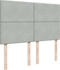 Box spring postel s matrací světle šedá 140x190 cm samet 3293200