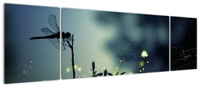 Obraz - Vážka za třpytivé noci (170x50 cm)