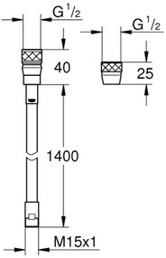 GROHE 46174000 - Sprchová hadice METALFLEX 1500 mm lesklý chrom