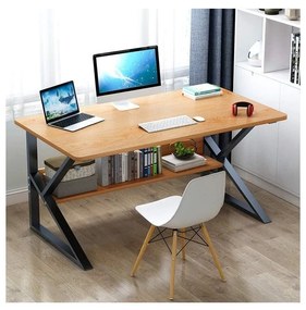 Počítačový a kancelářský stůl SLEYER s policí 80 x 40 cm - hnědá barva