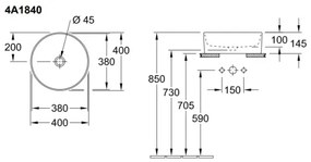 Villeroy & Boch 4A1840R1 - Umyvadlo na desku COLLARO pr. 40 cm keramika/bílá