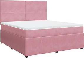 Box spring postel s matrací růžová 180x200 cm samet 3294705