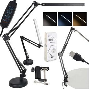 Creative Corner Stolní lampa LED Otočné rameno USB 2 způsoby upevnění