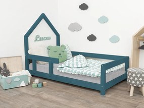 Benlemi Dětská postel domeček POPPI s bočnicí vlevo Barva: Námořnická modrá, Rozměr: 120 x 200 cm