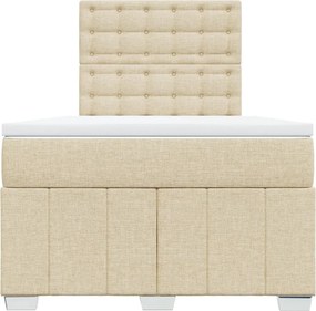 Box spring postel s matrací krémová 120x190 cm textil 3293926