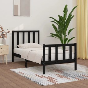 vidaXL Rám postele masivní dřevo 100 x 200 cm [3106825] Barva: Černá