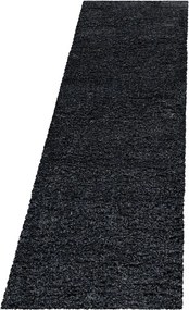 Antracitový běhoun 80x250 cm Fluffy – Ayyildiz Carpets