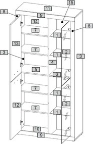 Obývací stěna Ibiza, s osvětlením