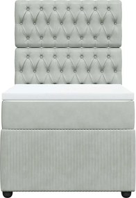 Box spring postel s matrací světle šedá 80 x 200 cm samet 3294496
