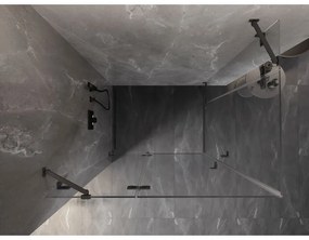 Mexen Lunar Duo výklopný sprchový kout 100 x 90 cm, 8mm čiré sklo, grafitový profil, 834-100L-090P-95-00