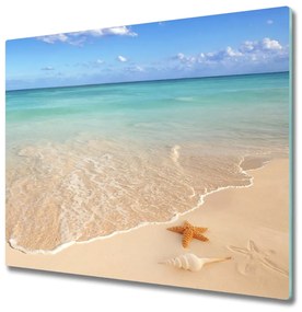 Skleněná krájecí deska Hvězdice na pláži 60x52 cm