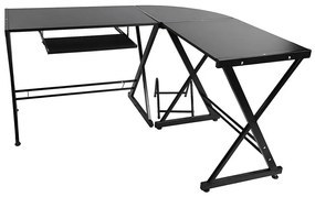 Psací stůl ve tvaru L - černá
