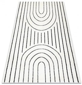 Dywany Łuszczów, Kusový koberec Mode 8494 geometric cream/black, 140x190, bílá, černobílá, chodba / předsíň