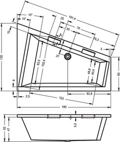 Riho Doppio vana 180 x 130 levá BA91