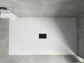 Mexen Hugo, obdélníková sprchová vanička SMC 170 x 100 cm, bílá, černá krytka, 42101017-B