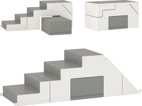 HOMCOM měkké stavebnice sada 2 pěnových stavebnic obří stavebnice stavební hračka pro děti od 1 do 3 let imitace kůže EPE